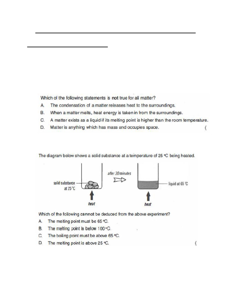 Exploring Matter by Its Physical Properties - Practice Questions | PDF
