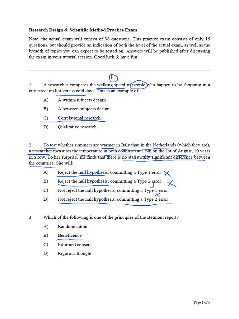 RDSM Practice Exam | PDF | Type I And Type Ii Errors | Hypothesis