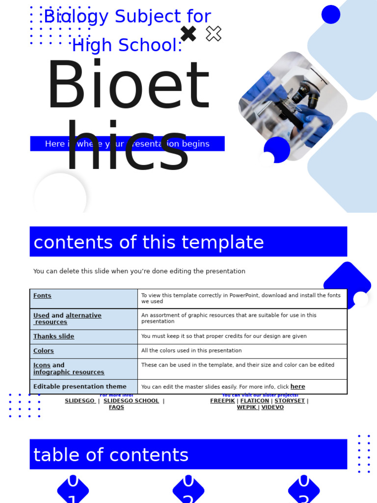 Biology Subject For High School - Bioethics by Slidesgo | PDF | Planets ...