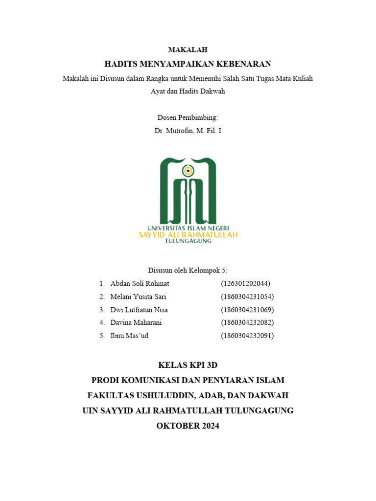 Kelompok 5 Ayat Dan Hadits Dakwah | PDF