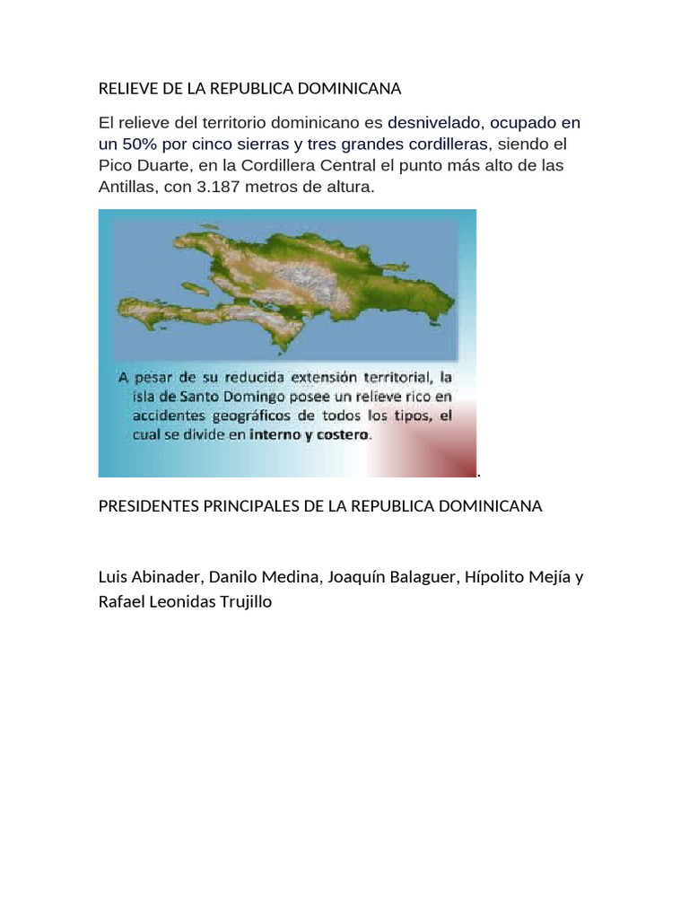 Relieve de La Republica Dominicana | PDF