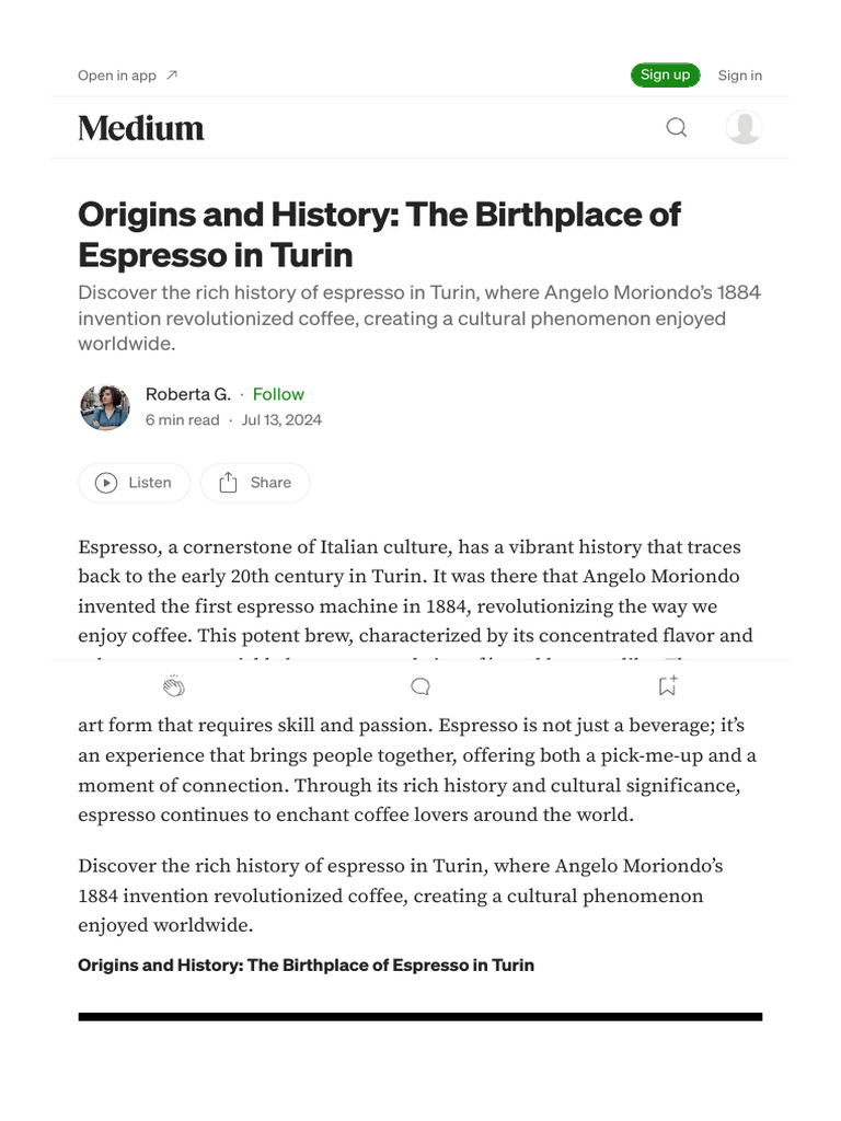 Origins and History - The Birthplace of Espresso in Turin - by Roberta ...
