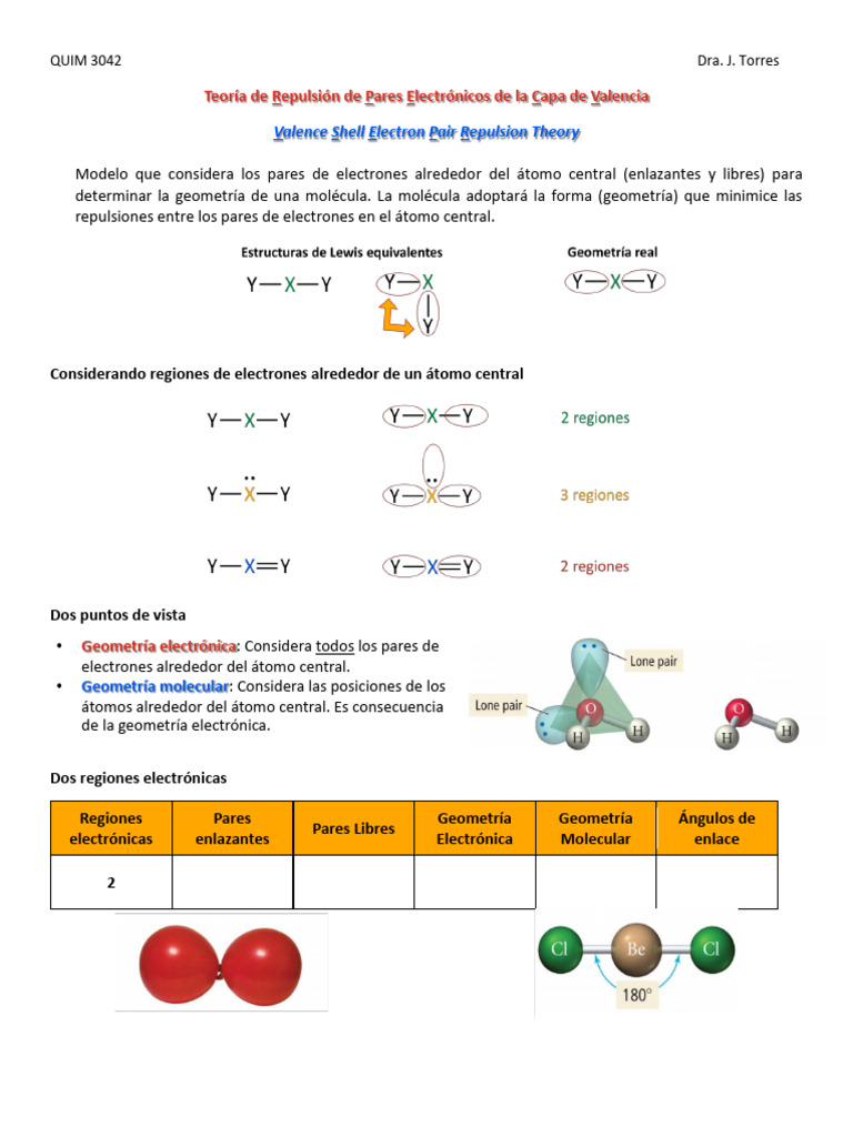 Geometría Molecular y Electrónica | PDF | Enlace químico | Moléculas