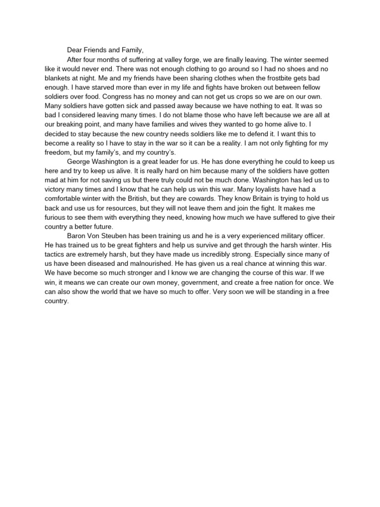 Valley Forge Letter | PDF