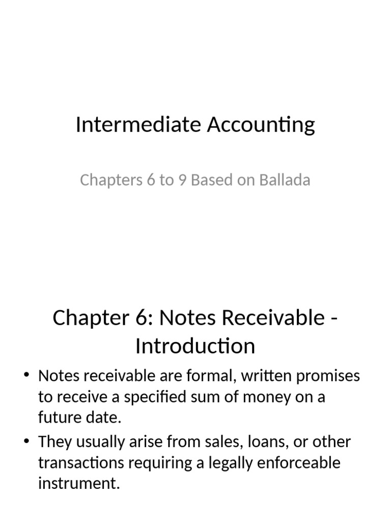 Intermediate Accounting: Notes & Loans | PDF | Factoring (Finance ...