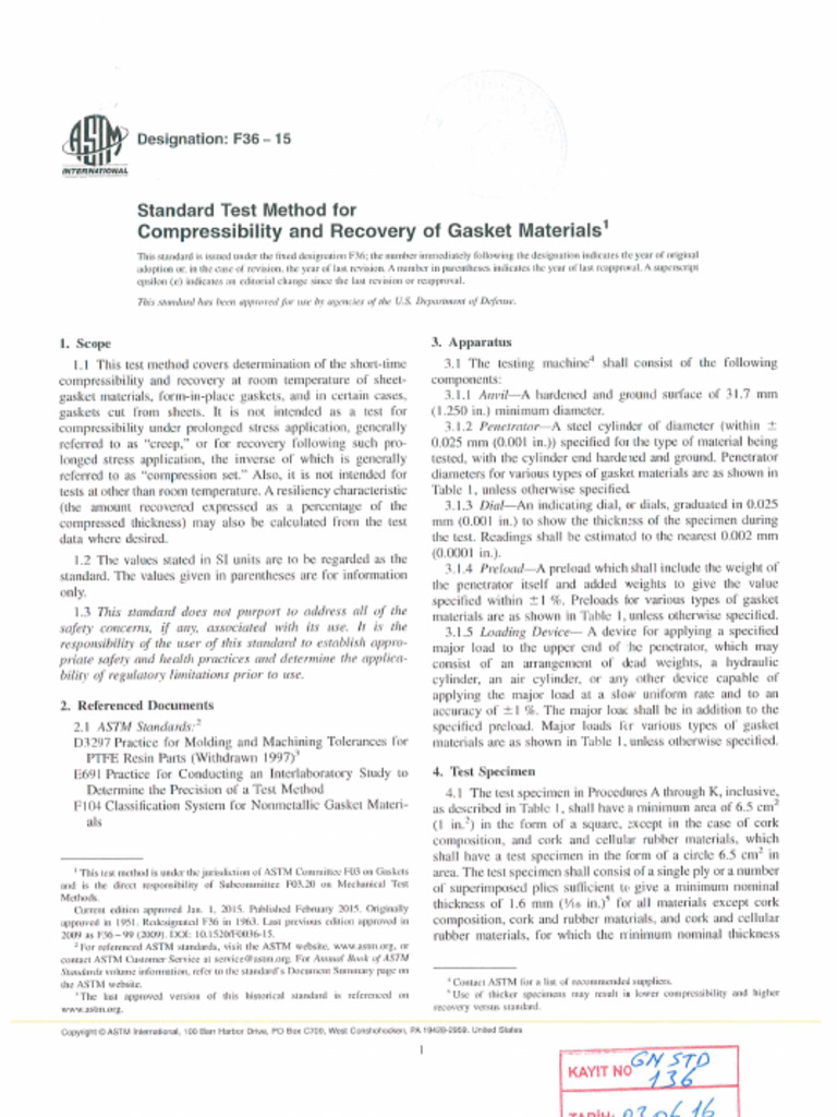 ASTM F36-15 | PDF