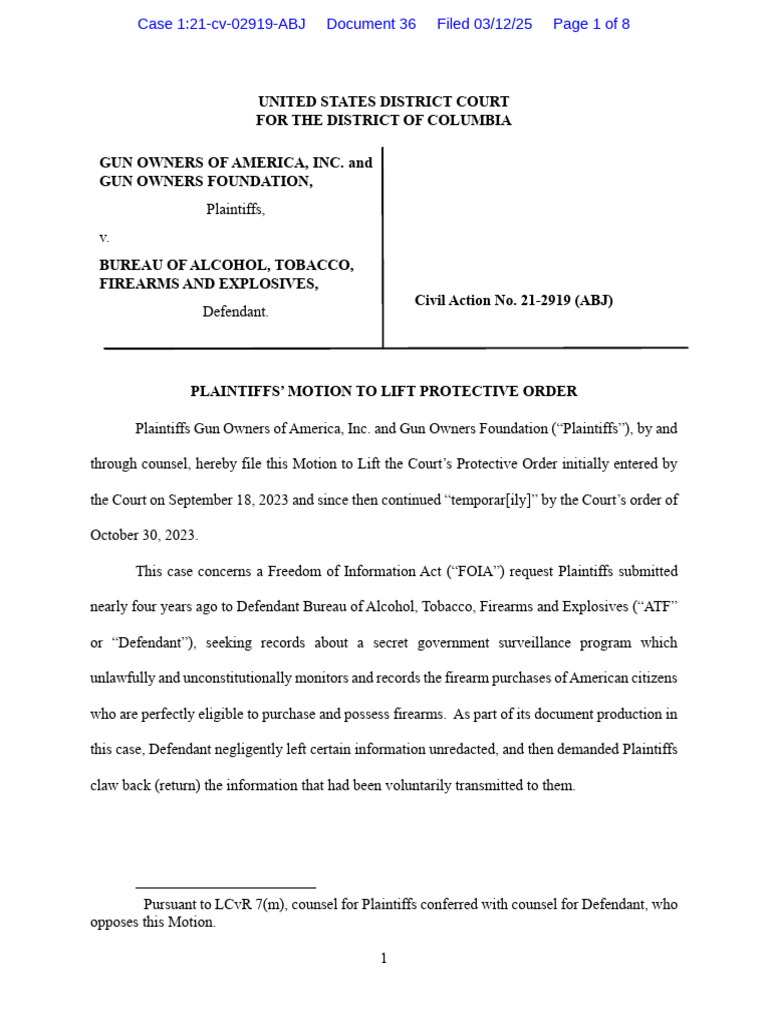 GOA Responds To New York's Brief at SCOTUS - Motion To Lift Protective ...