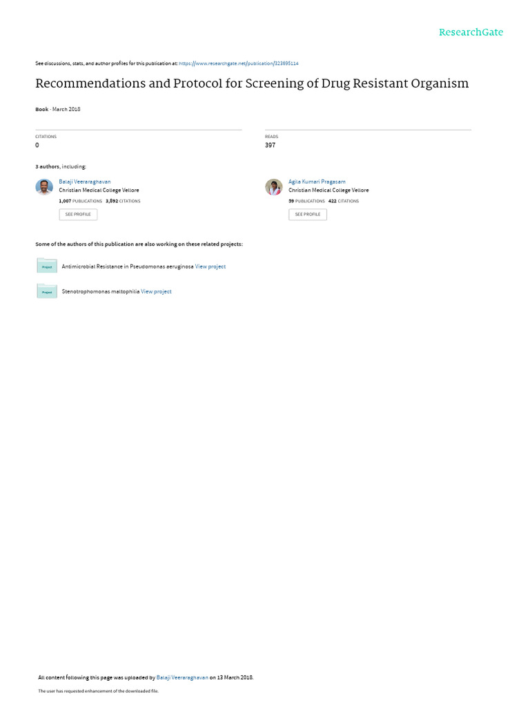 Drug Resistant Organism Screening Protocol | PDF | Beta Lactamase | Methicillin Resistant ...