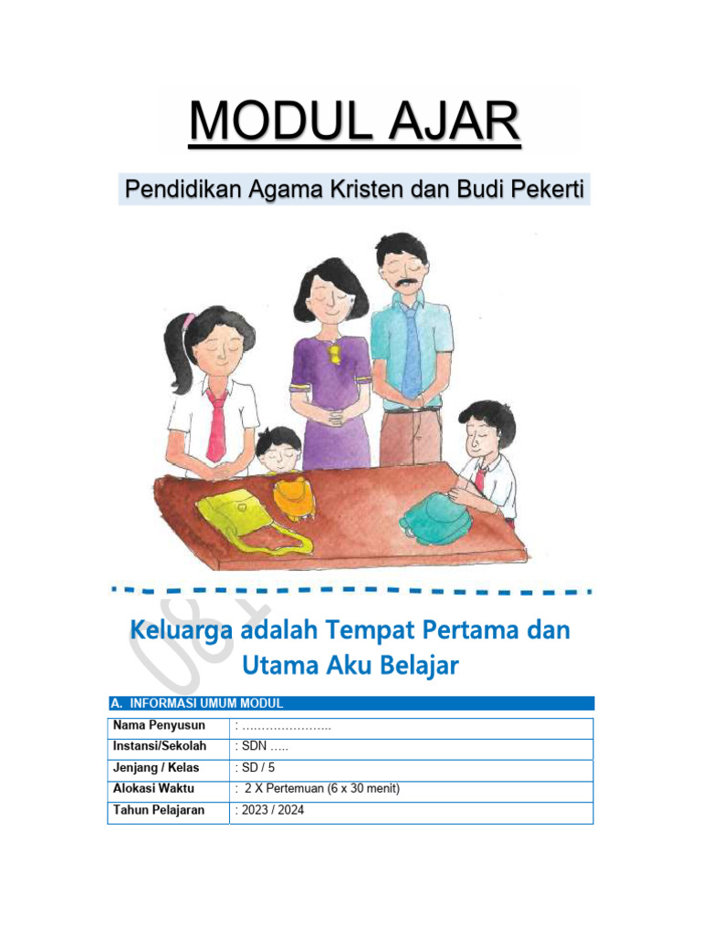 Modul Ajar Pendidikan Agama Kristen Kelas 5 SD | PDF