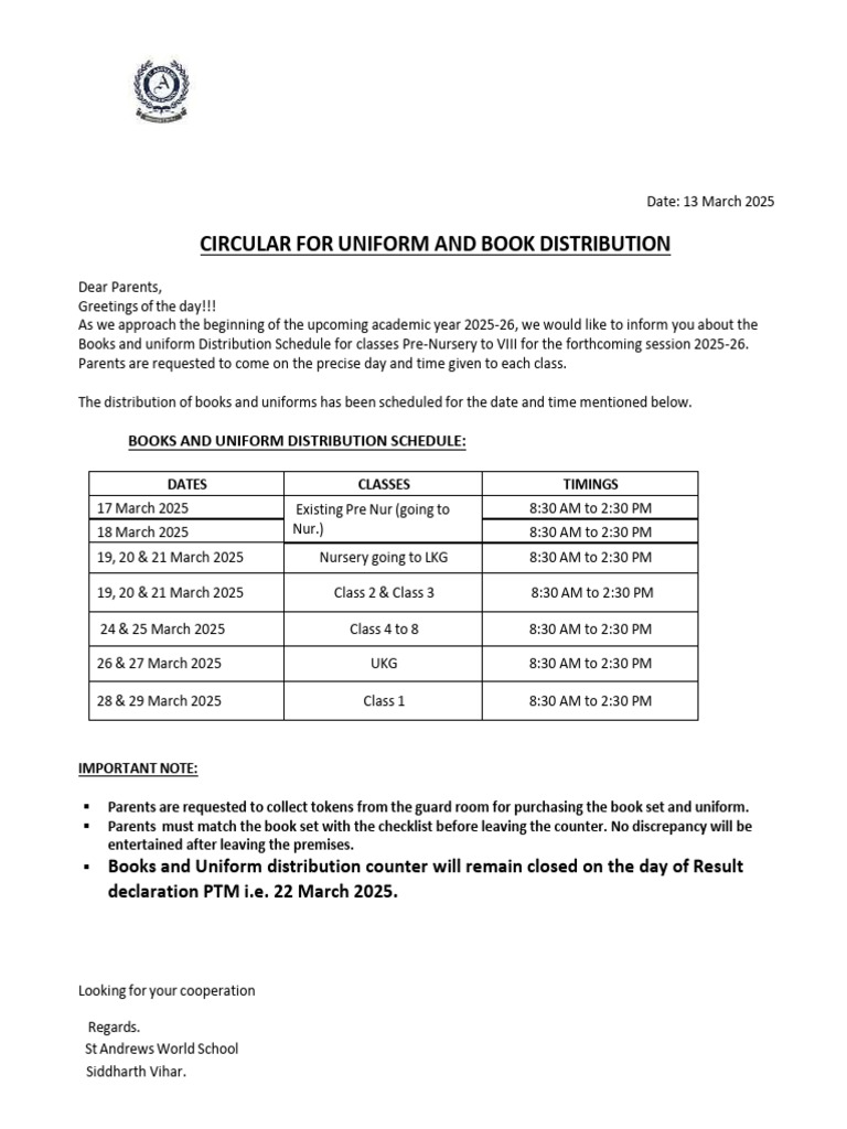 Circular For Books and Uniform Distribution | PDF