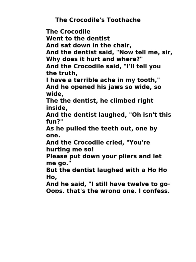 Crocodile Toothache | PDF