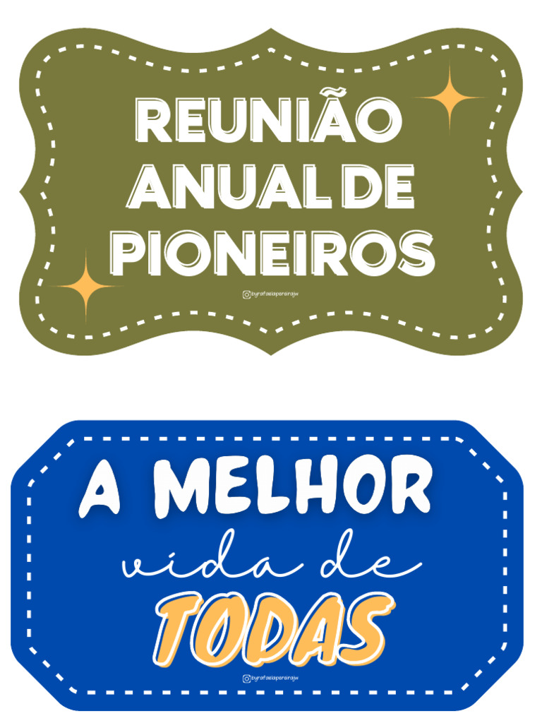 Plaquinhas Reunião Anual de Pioneiros - BR. | PDF