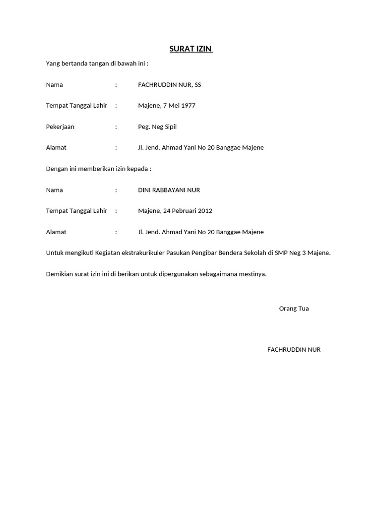 Surat Izin | PDF