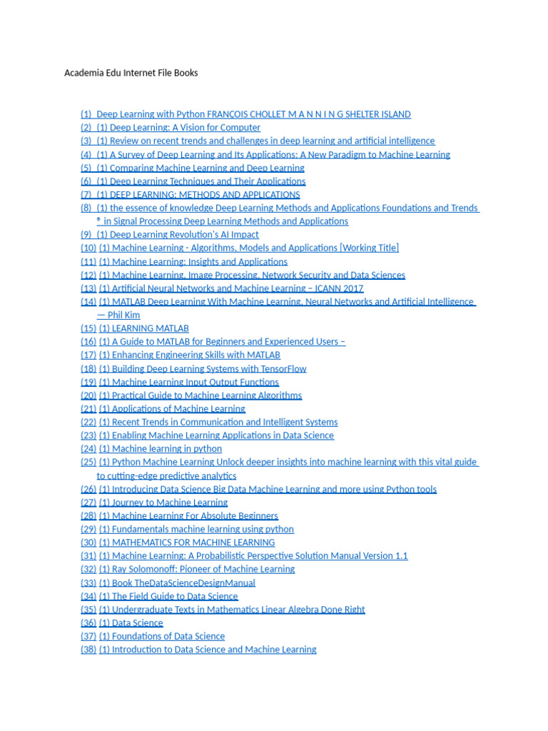 Academia Edu Internet File Books | PDF | Machine Learning | Deep Learning