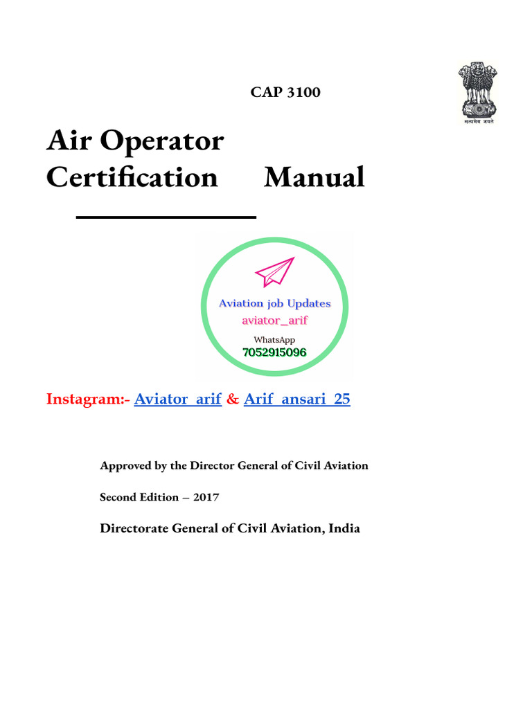 CAP3100 AOC Manual | PDF | Aviation