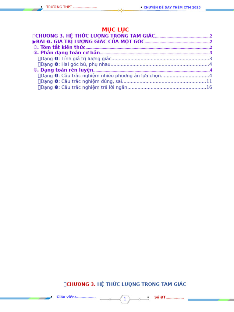 C3-B1-Gia Tri Luong Giac Cua Mot Goc - HS | PDF