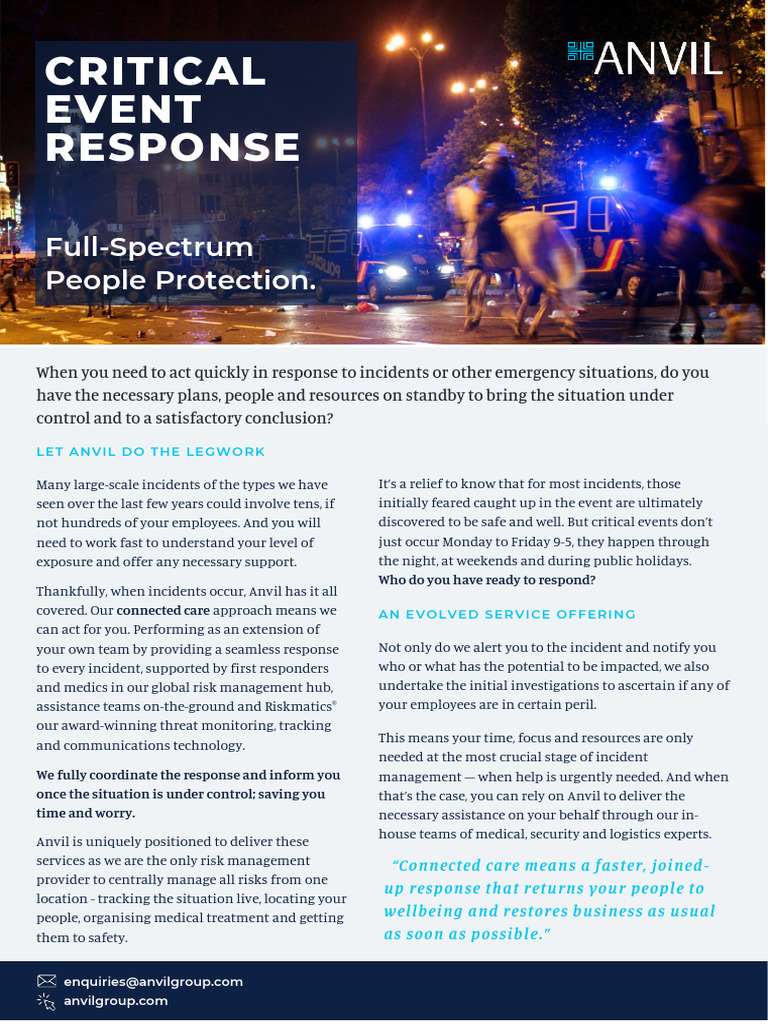 Anvil Group - Critical Event Response Brochure FINAL | PDF | Risk ...