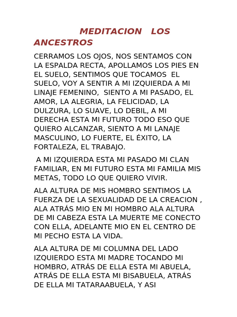 Meditación para Conectar con Ancestros | PDF