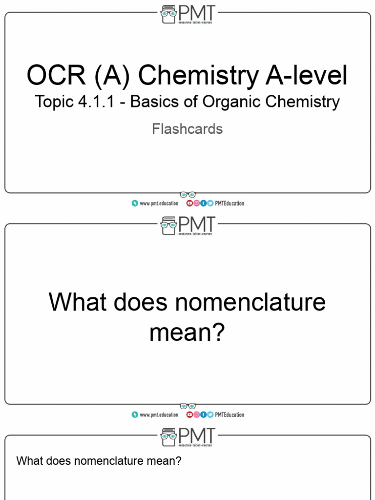 Flashcards - Topic 4.1.1 Basics of Organic Chemistry - OCR (A ...