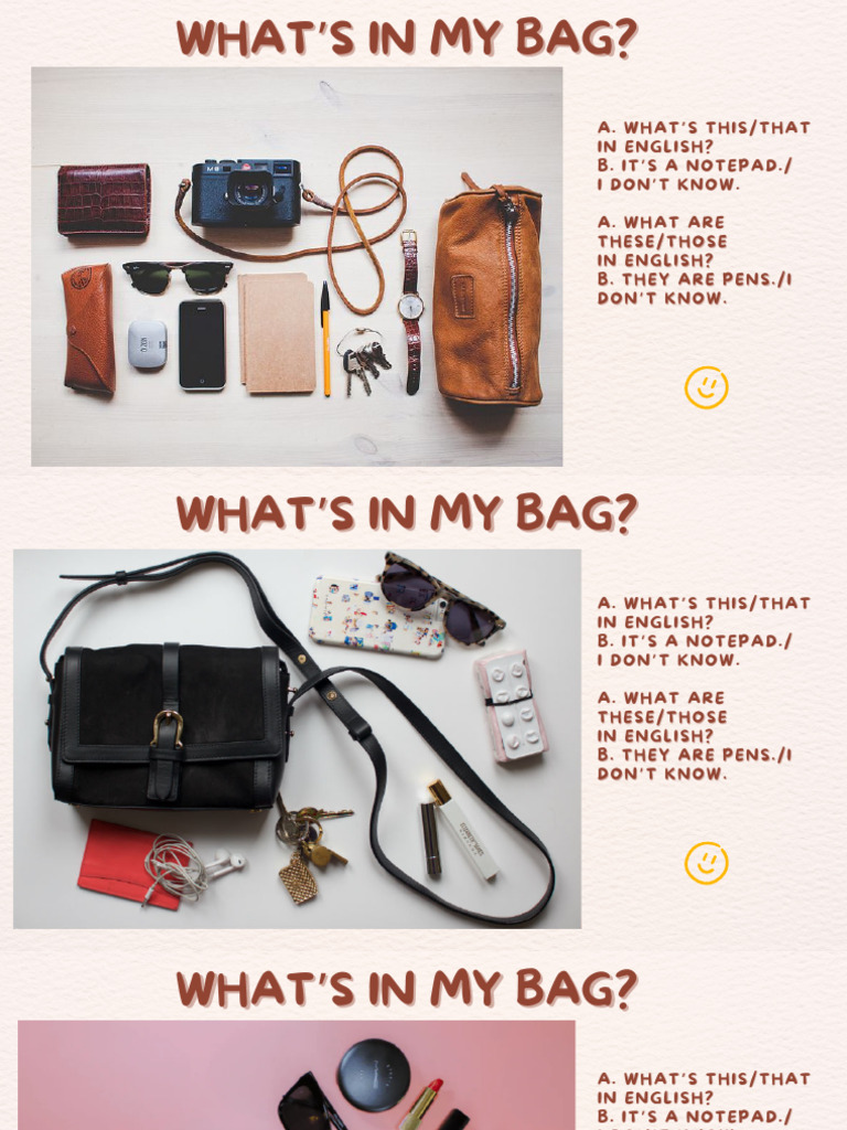 What's in My Bag: English Vocabulary | PDF