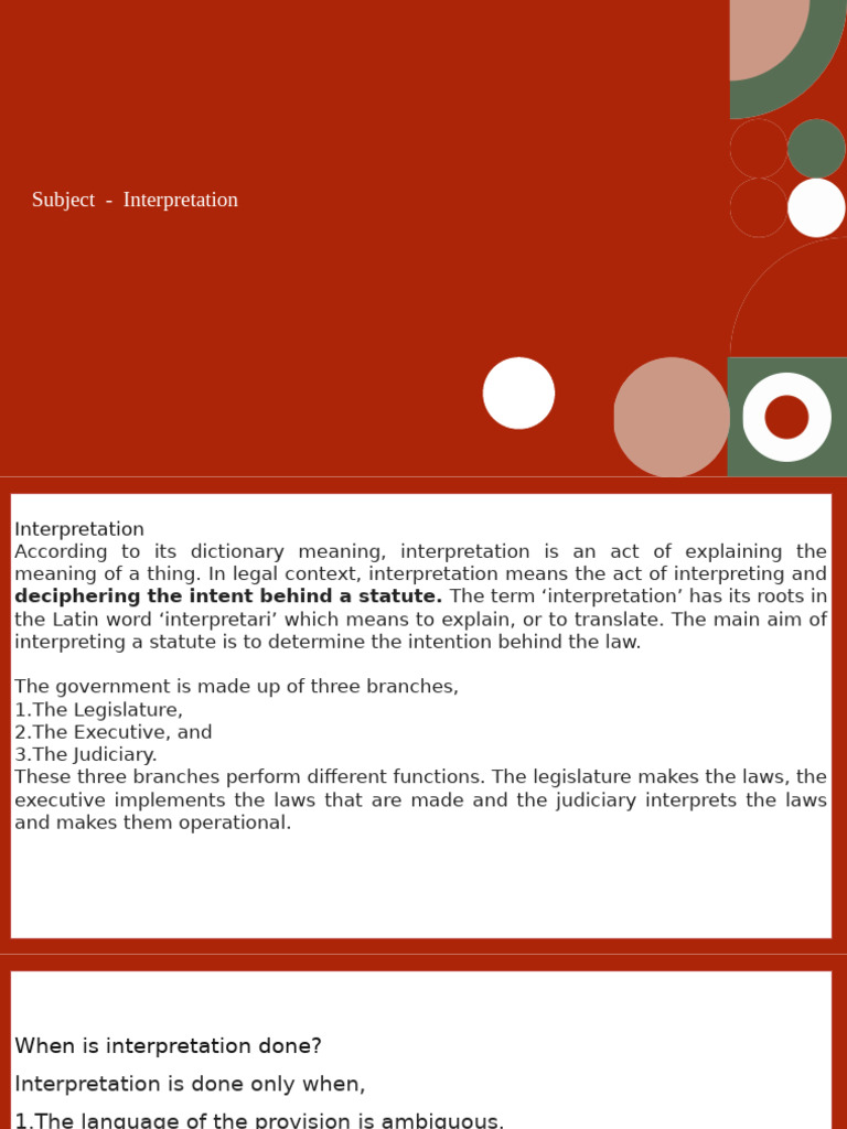 Interpretation of Statutes | PDF | Statutory Interpretation | Plain ...