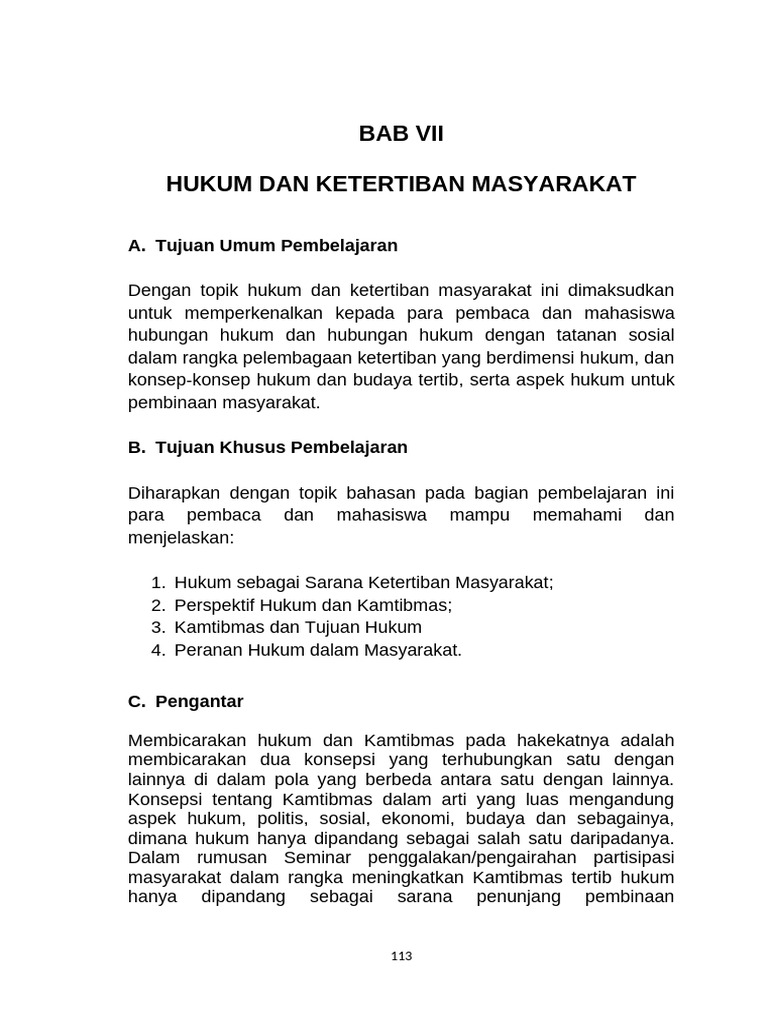 Bab VII Hukum Dan Ketertiban Masyarakat | PDF