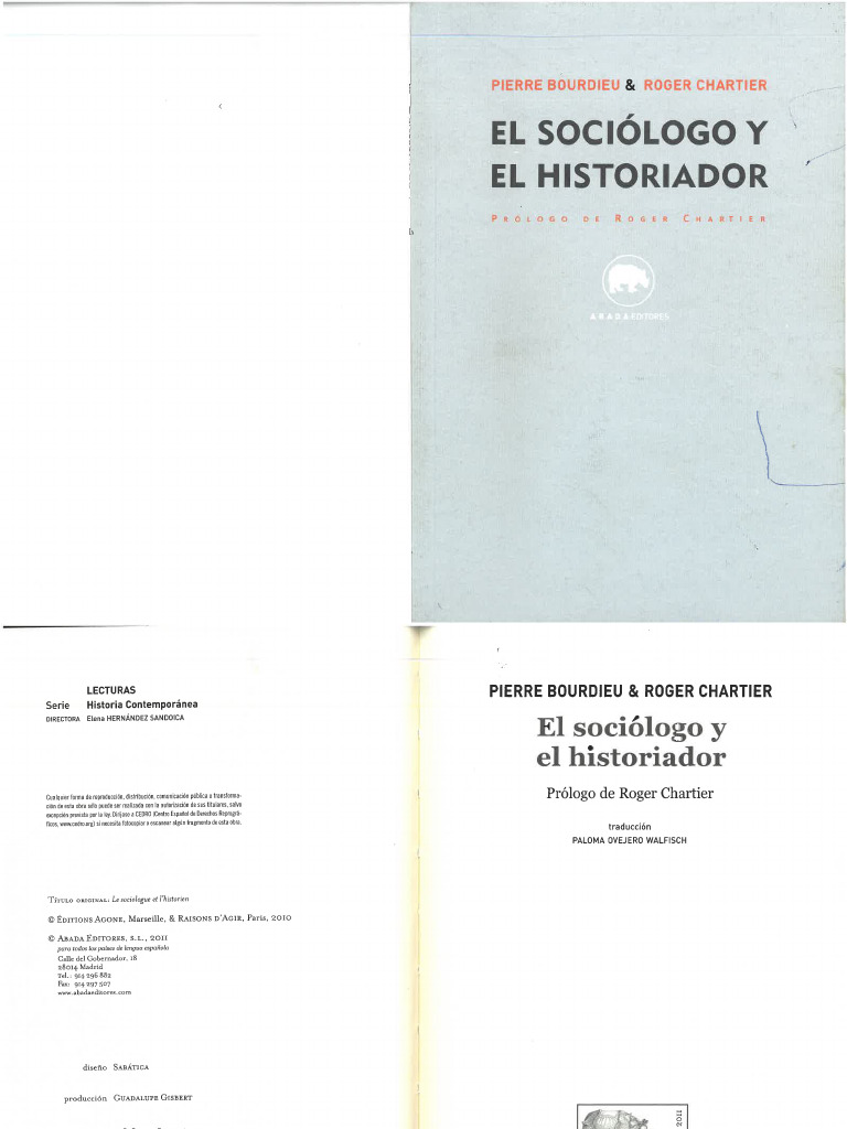 Bourdieu y Chartier. El Sociólogo y El Historiador | PDF