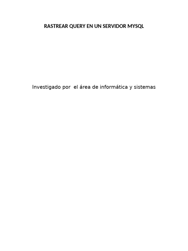 Rastreo Mysql Query | PDF