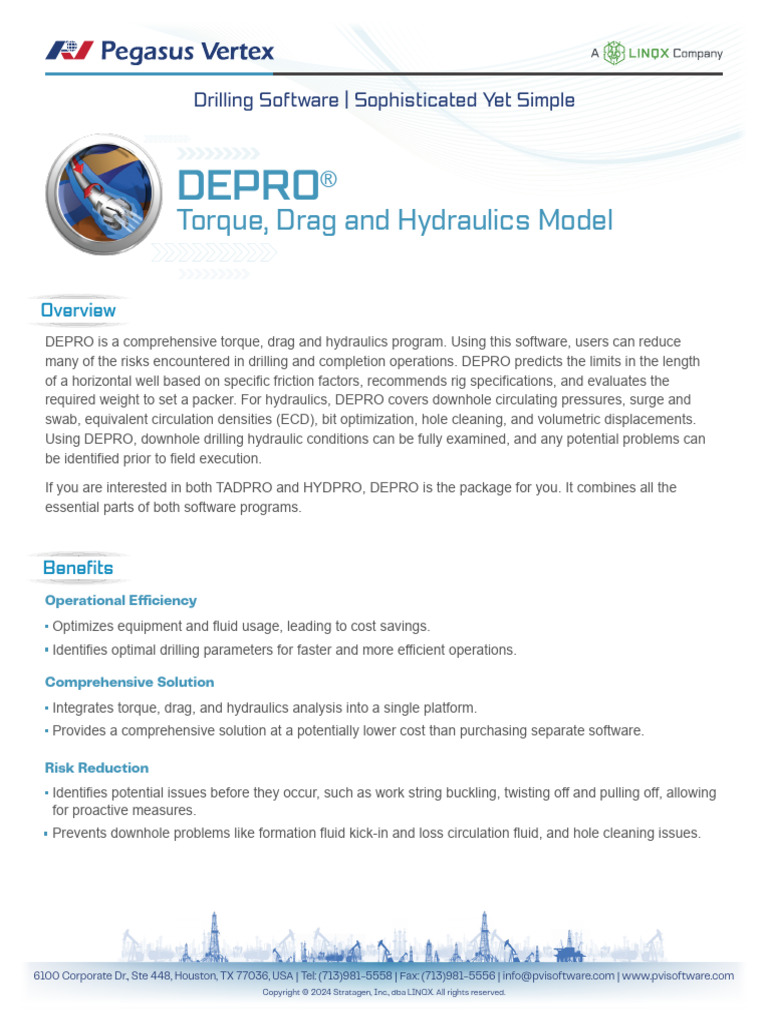DEPRO-Torque Drag and Hydraulics Model | PDF | Computing