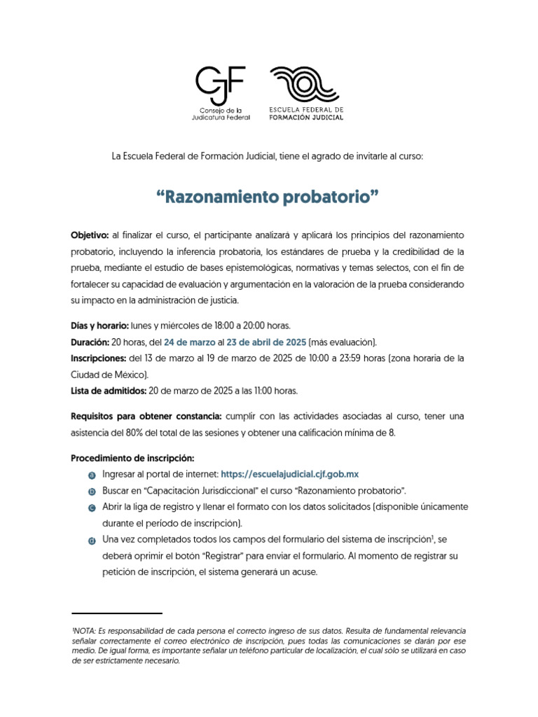 Convocatoria_Razonamiento_Probatorio | PDF
