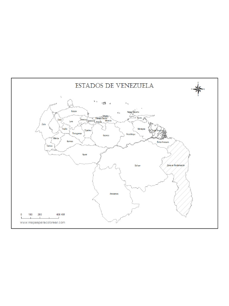 Mapa Venezuela Estados Esequibo Nombres | PDF
