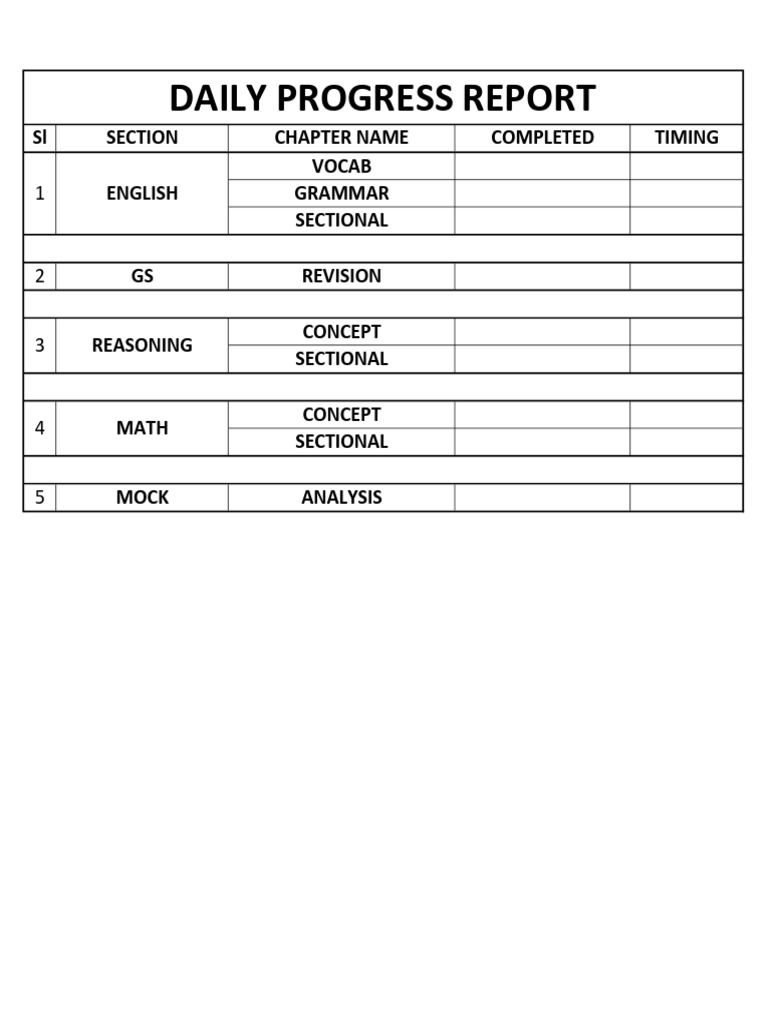 Daily Progress Report | PDF