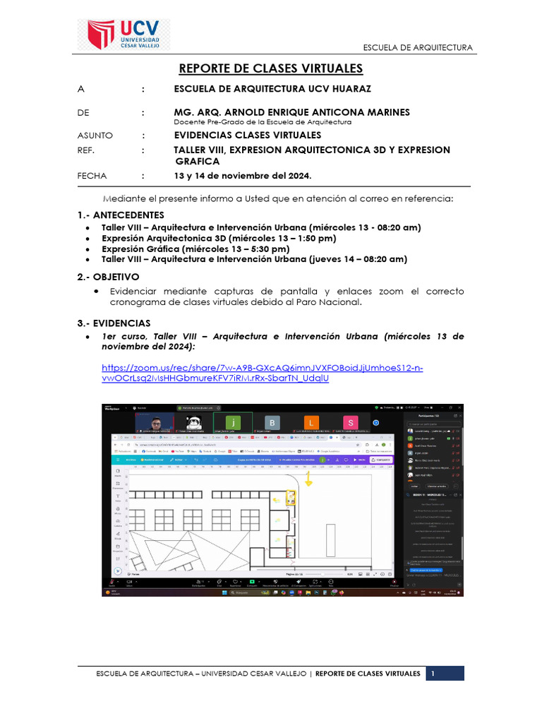 Reporte de Clases Virtuales | PDF