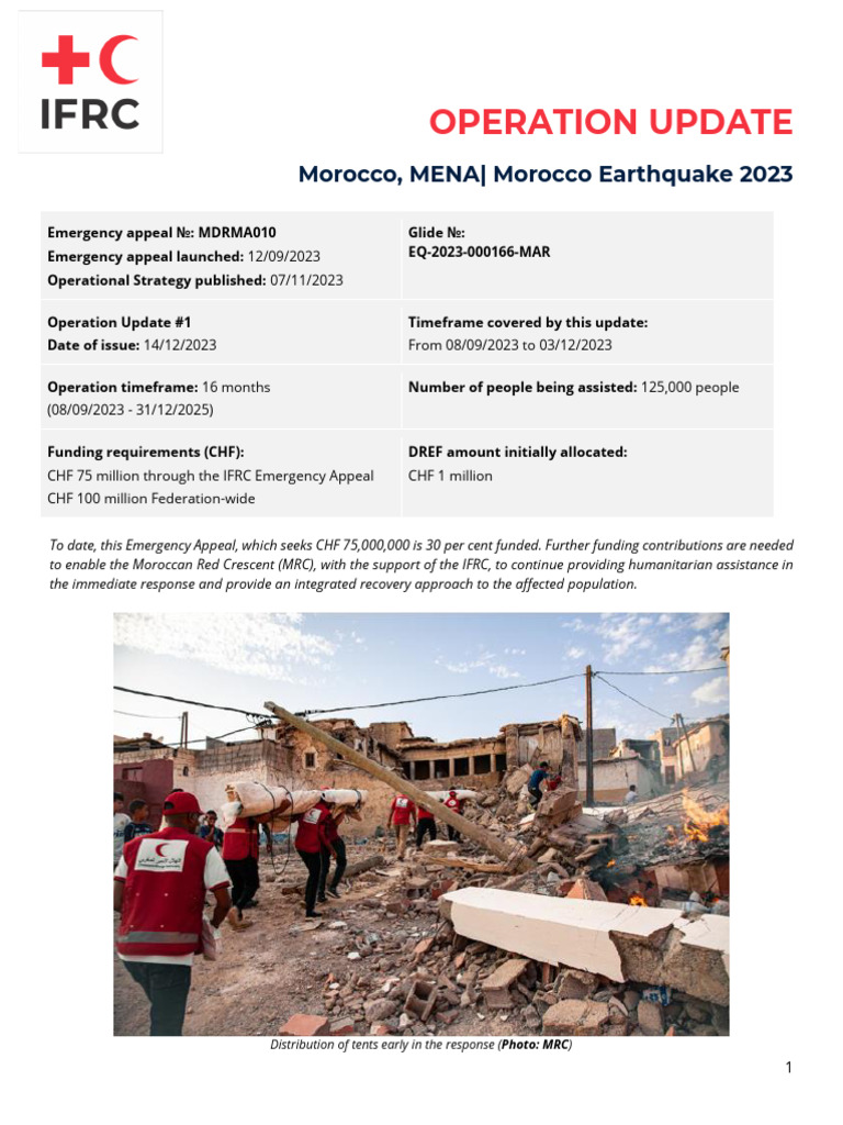 IFRC-morocco-update-dec23 | PDF | Wash | Hygiene
