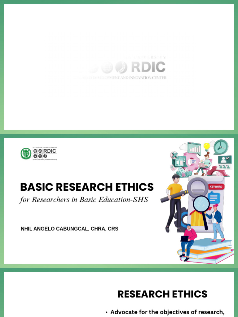 Basic Research Ethics for Educators | PDF | Reading Comprehension ...