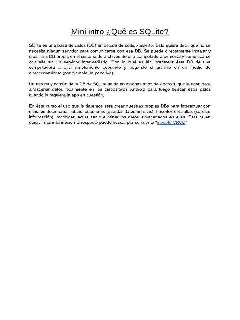 Instructivo SQLite - Parte 1LISTO | PDF | Archivo de computadora | SQL