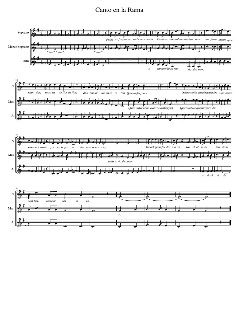 Canto en La Rama Version Coro | PDF