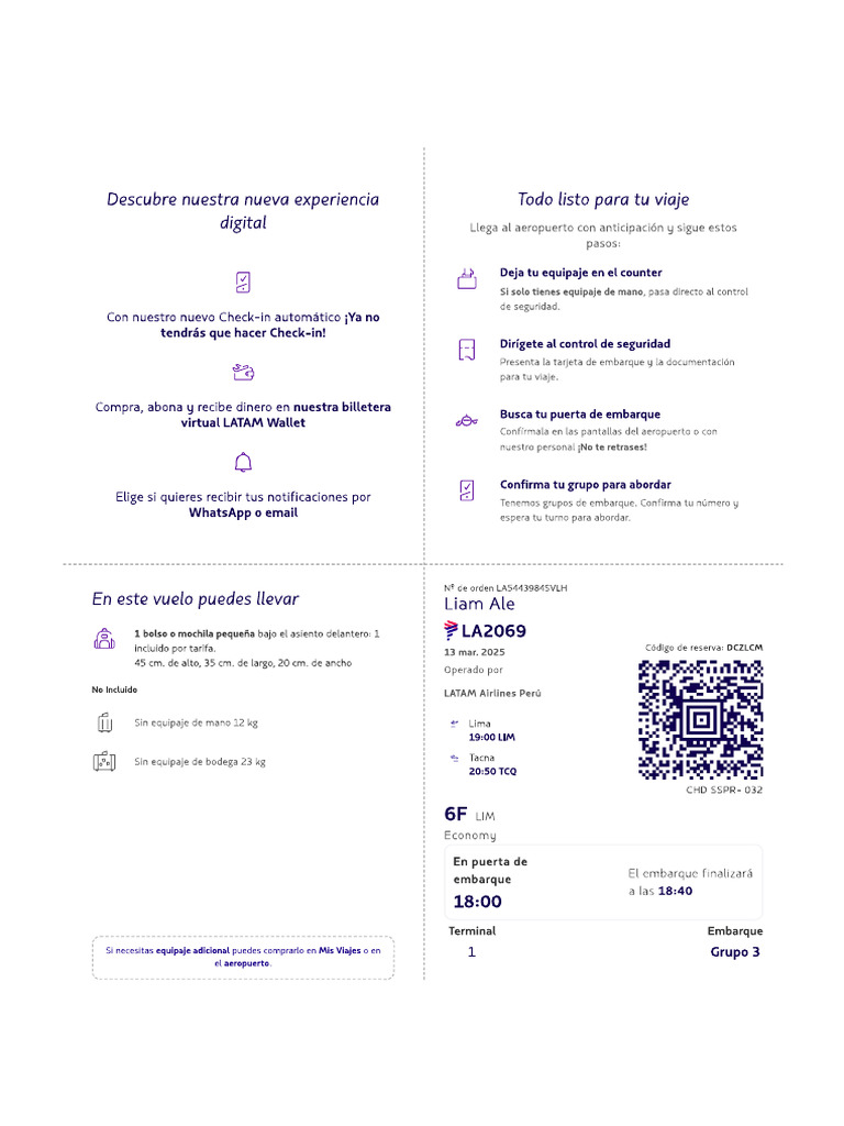 13.03.2025 Liam Ale Lima a Tacna | PDF