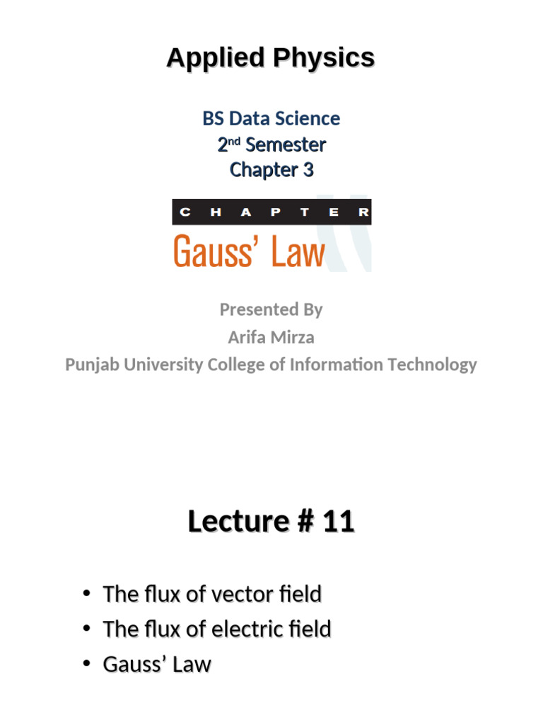 Gauss' Law and Electric Flux Explained | PDF | Flux | Physics