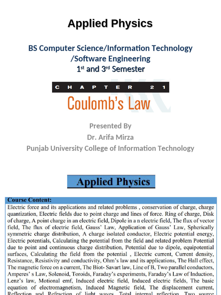 Physics Course Overview for CS Students | PDF