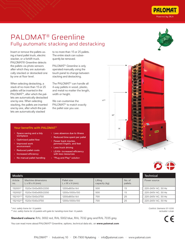 Palomat Datablad Greenline Uk Maj24 | PDF | Pallet | Forklift