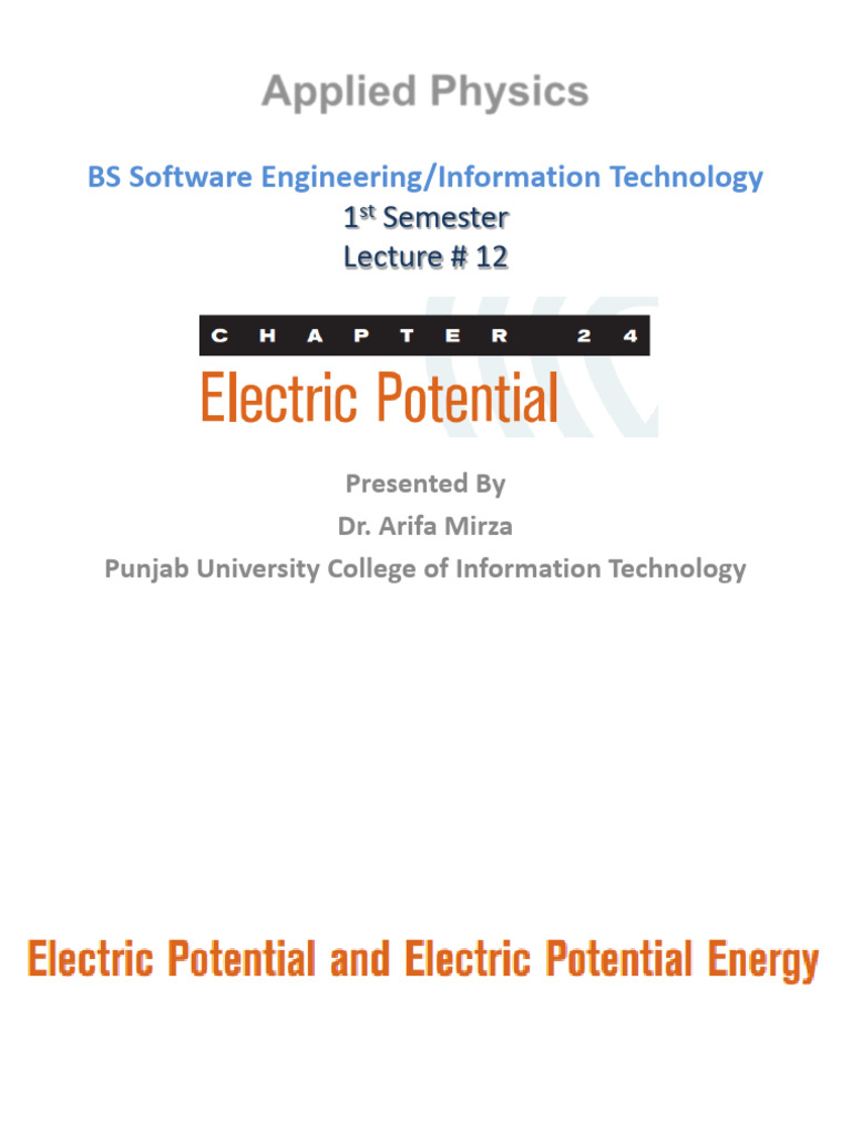 Chapter Electric Potential | PDF