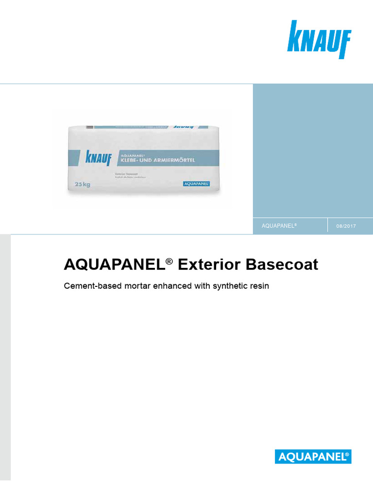 AQUAPANEL Exterior Basecoat Datasheet 0817 | PDF | Plaster | Building ...