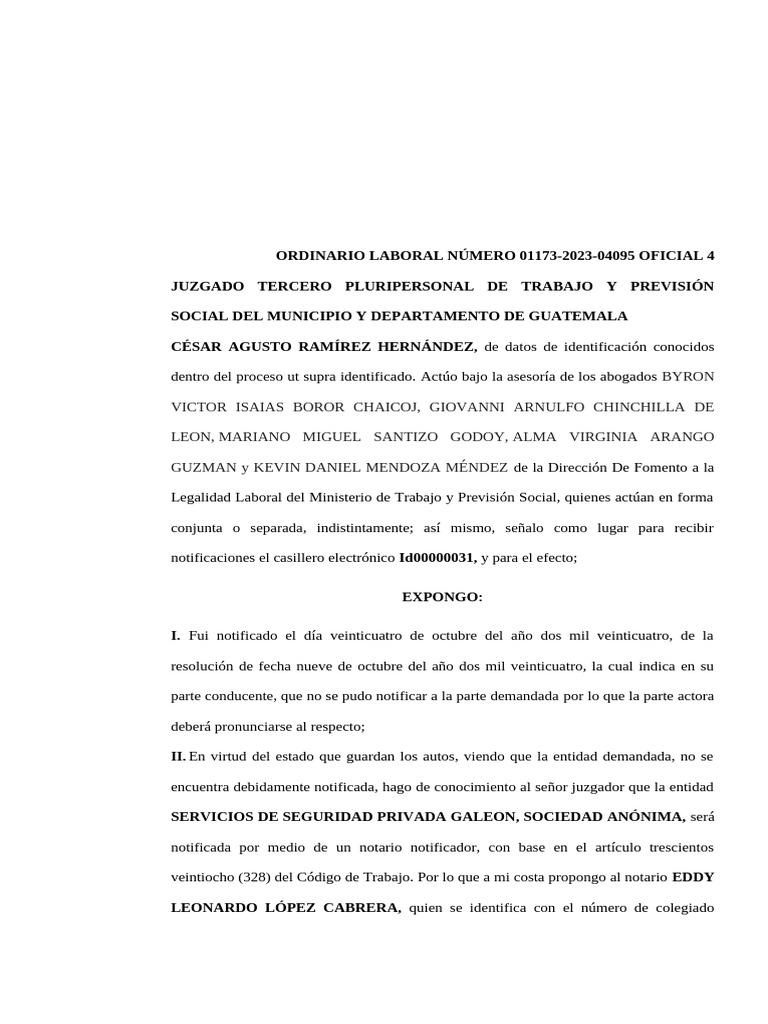 CESAR AGUSTO RAMIREZ HERNÁNDEZ - Proponer Notario Notificador | PDF