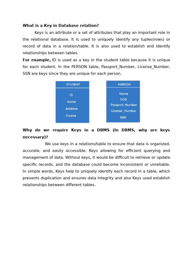 What Is A Key in Database Relation Final 14-03-2025 | PDF