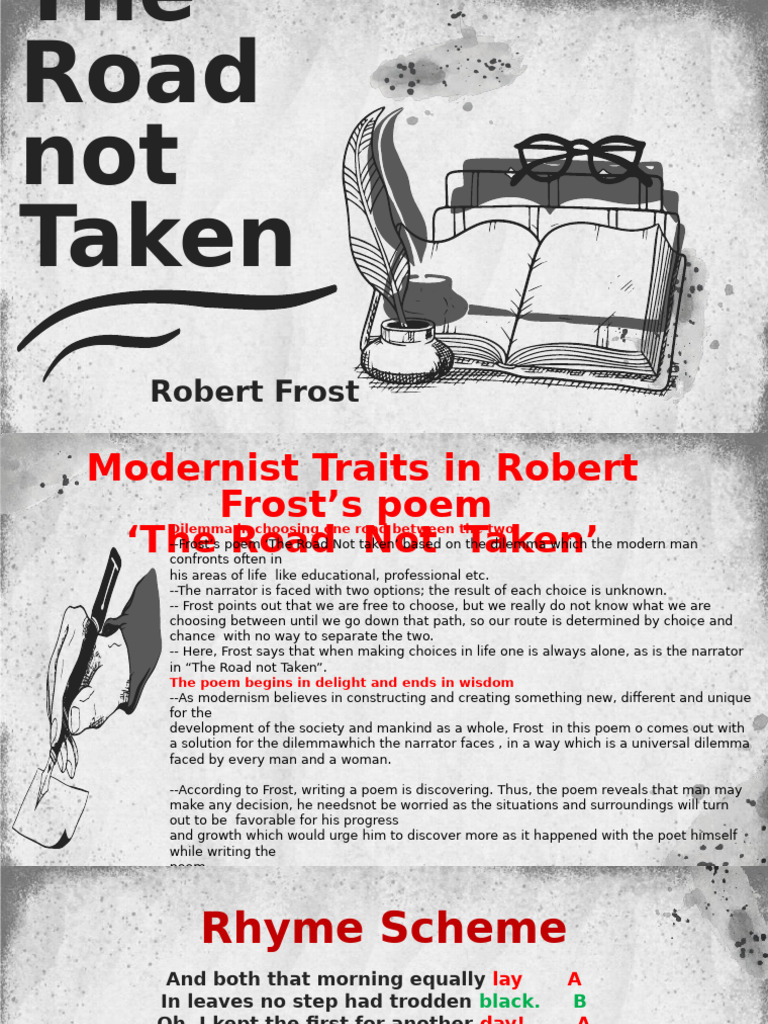 The Road Not Taken - Robert Frost | PDF | Poetry