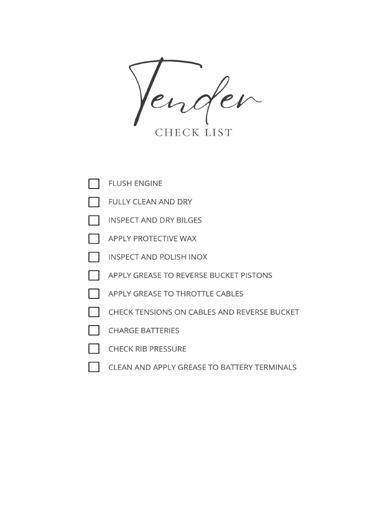 Tender Checklist | PDF