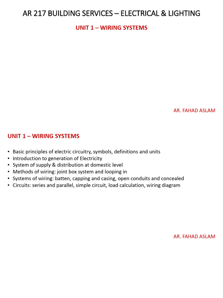 Electrical Wiring Systems Overview | PDF | Electric Power Distribution ...