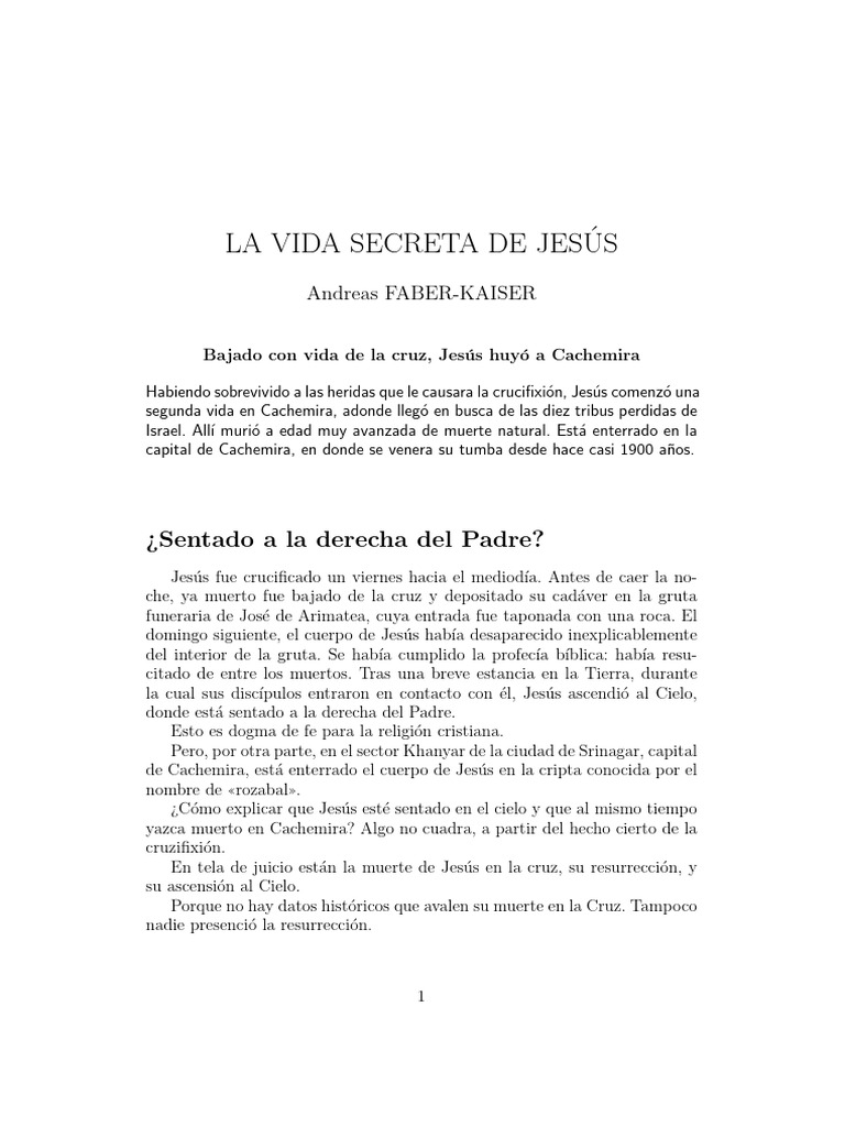 La segunda vida de Jesús en Cachemira | PDF