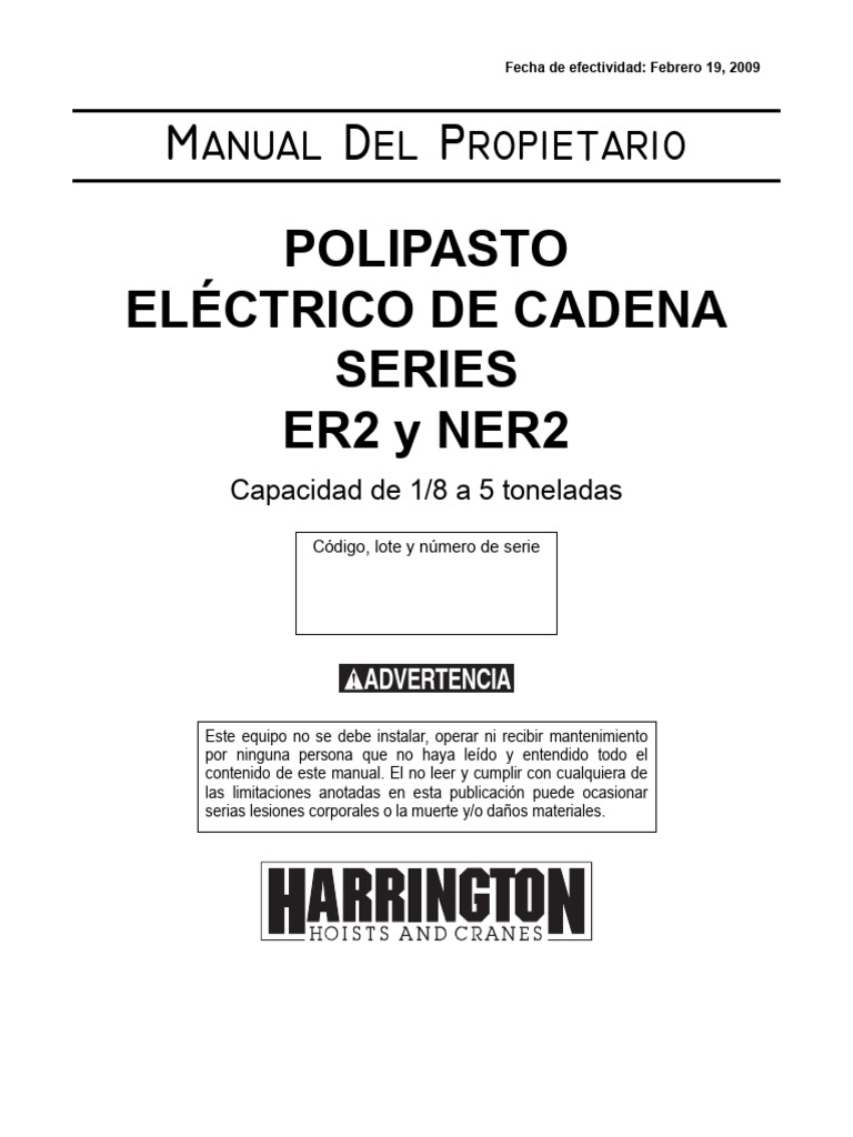 Harrignton ER2 y NER2 | PDF | Tornillo | Engranaje